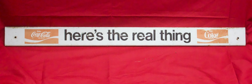Vintage Coca-Cola "Real Thing" Store Gas Station 26" Metal Door Bar ...