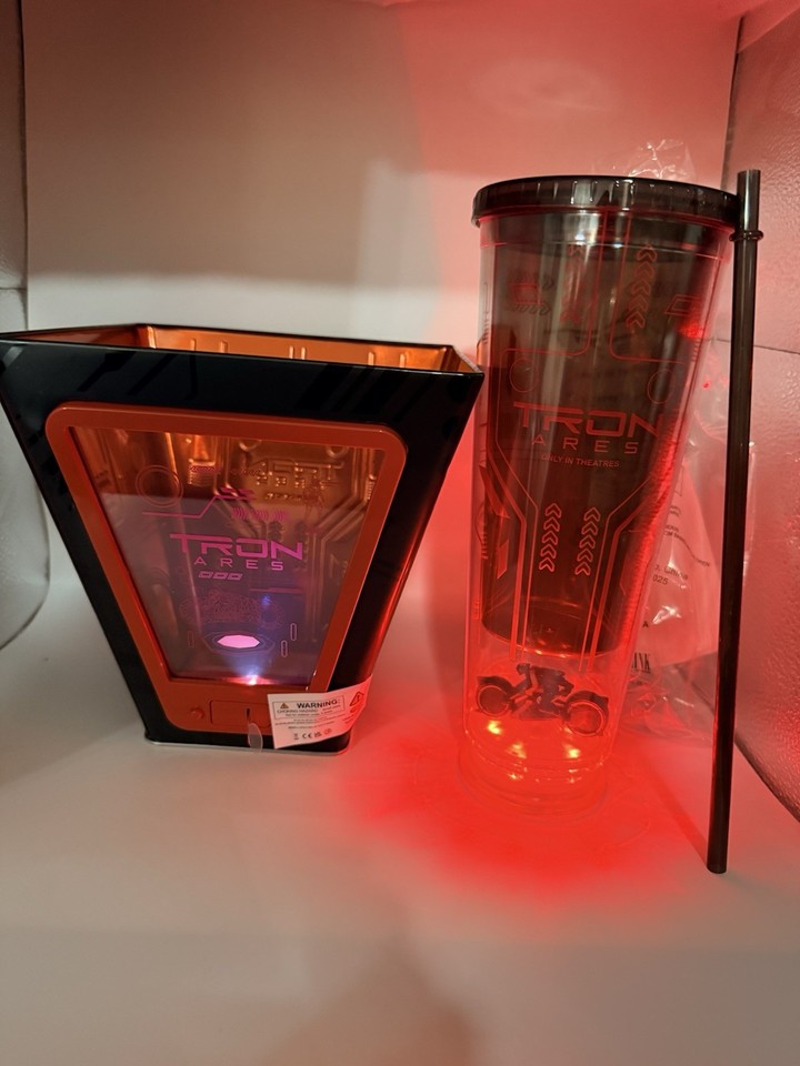 Disney Tron Ares Led Light Up Popcorn Bucket/Cup Combo -movie 2025 New ...