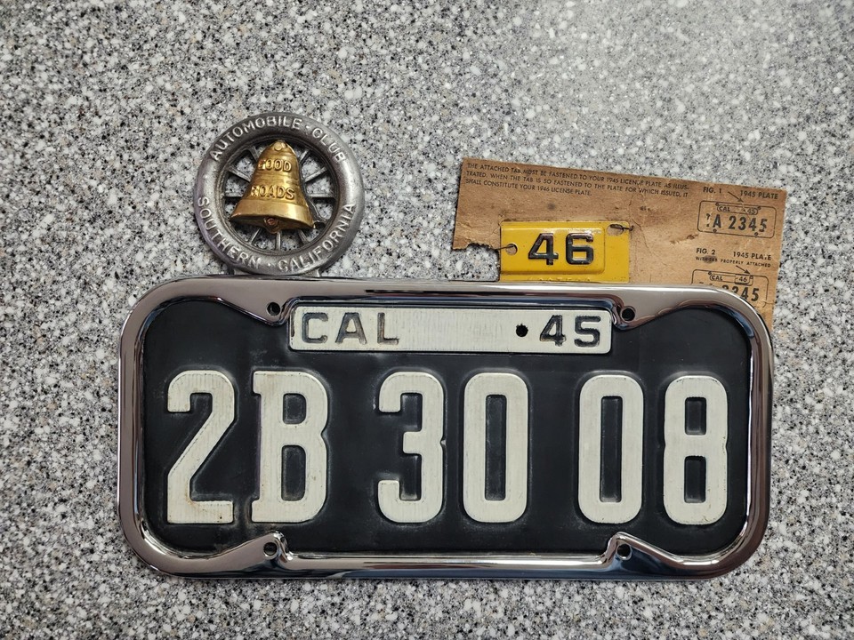 1945 California License Plate, Original, DMV Clear Guaranteed | eBay