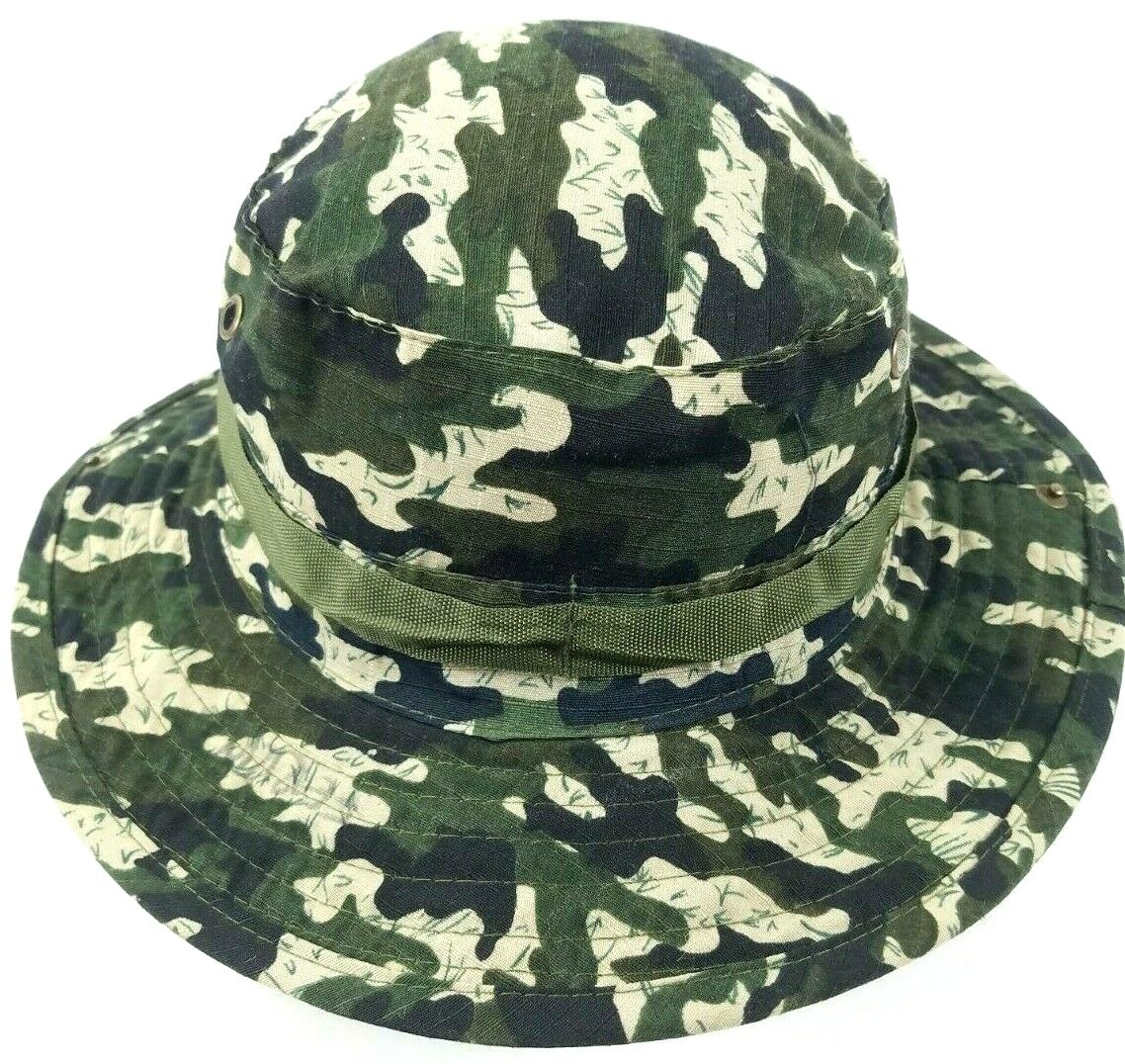 Woodland Camo Military Boonie Cap Hat Hunting Fishing… - Gem