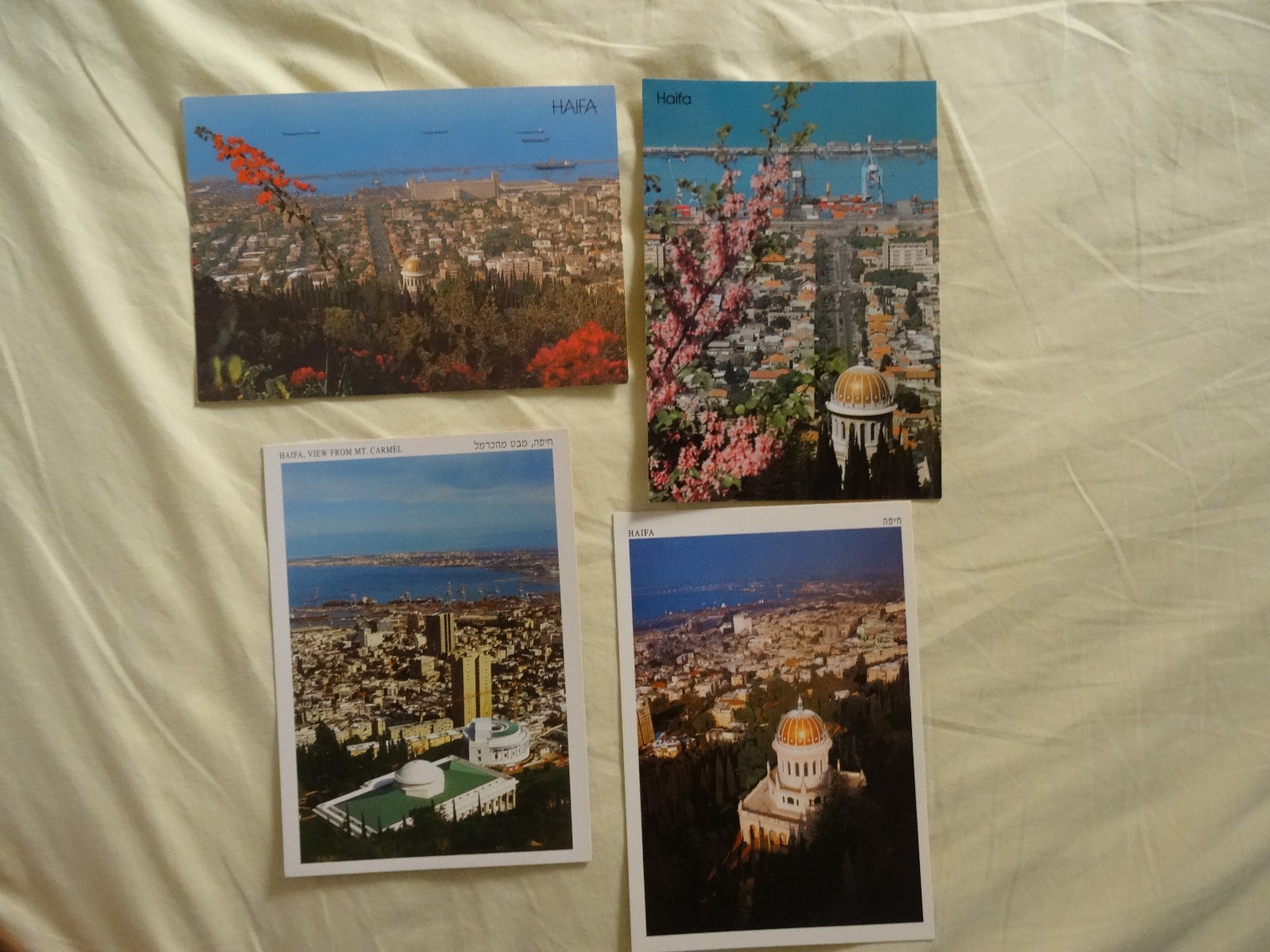 israel vintage lot of 4 vintage post cards haifa Bahá'í Shrine | eBay