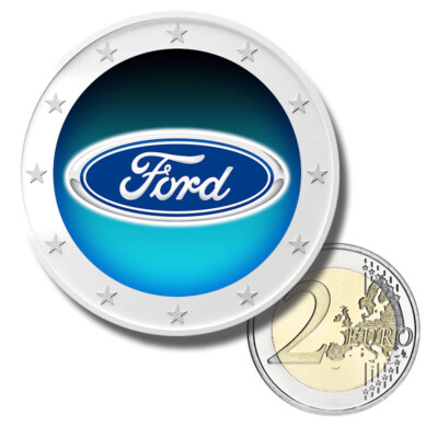 2 Euro Custom design Coloured Coin Ford Car Brand - Uncirculated Color ...