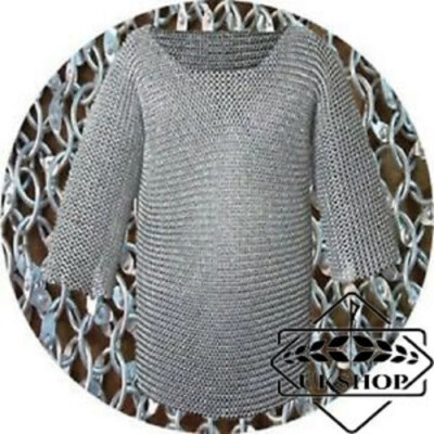 10MM Chain mail shirt Hauberk Chainmail shirt Round Riveted Chainmail ...