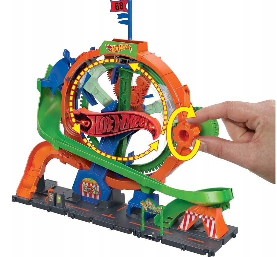 HOT WHEELS Ferris wheel whirl with light and sound TRACK SET with a car ...