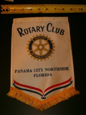 VINTAGE Rotary International Club banner flag PANAMA CITY NORTHSIDE ...