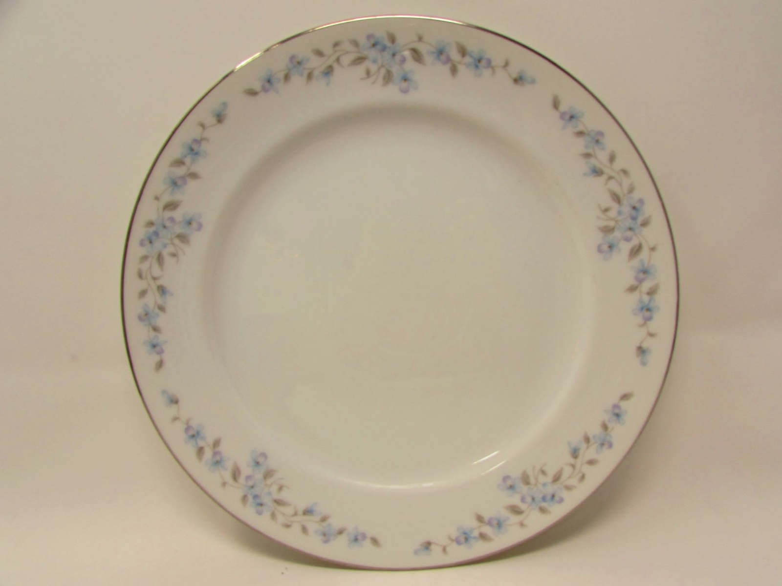 Sincere by Fine China of Japan Salad Plate Pale Blue Flowers Platinum ...