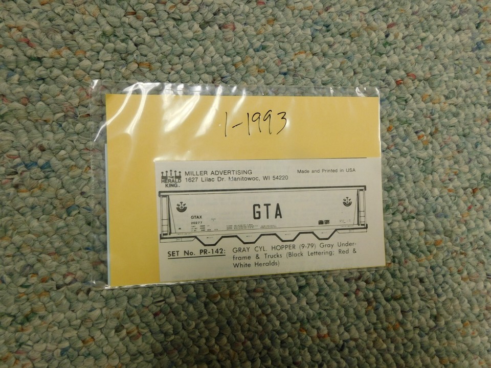 Herald King decals HO PR-142 GTA gray cylindrical hopper XX383 | eBay