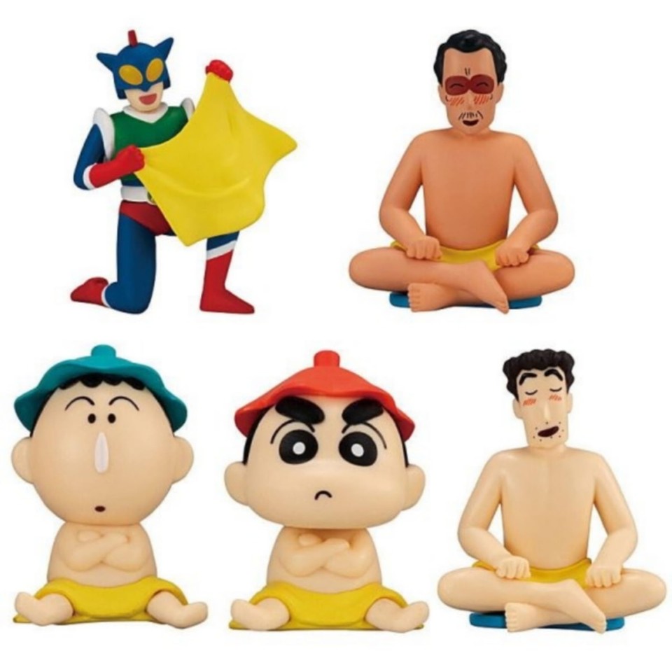 Crayon Shin-chan Sauna x All 5 Types Set Full Comp Gacha Gacha Capsule ...