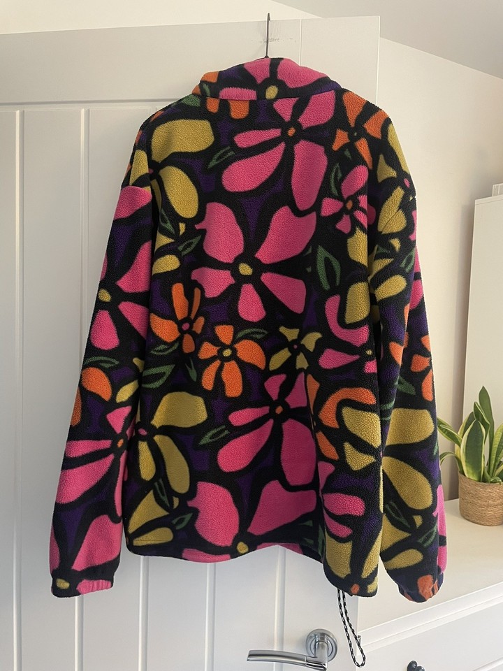 Lucy & Yak Petal Pop Multi Floral Stevie 1/4 Zip Winter Fleece Jumper ...