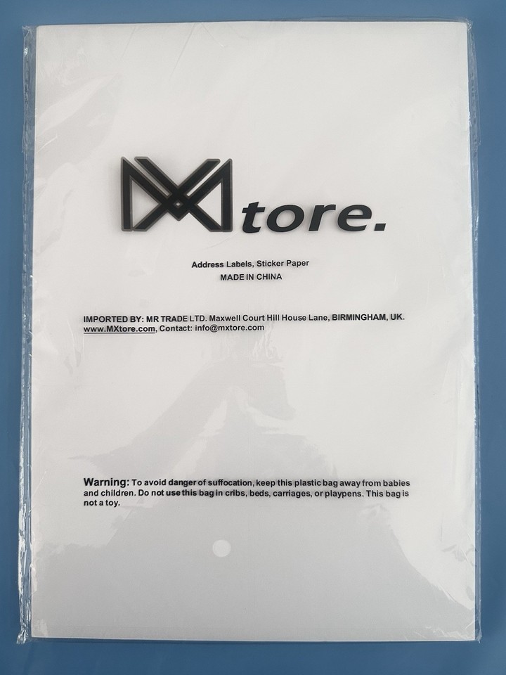 A4 Self Adhesive Address Labels, 10 Labels Per Sheet, 50 Sheets, 99.1 x ...