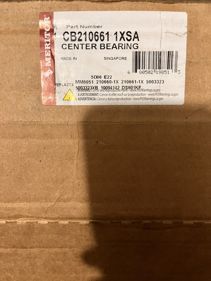 OEM MERITOR CB210661-1XSA Driveline Center Support Hanger Bearing ...