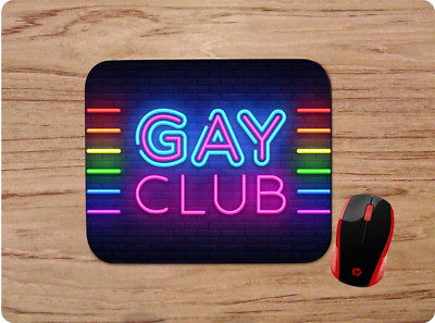 GAY CLUB NEON SIGN PRIDE LGBT CUSTOM MOUSE PAD COMPUTER GAMING NON-SLIP ...