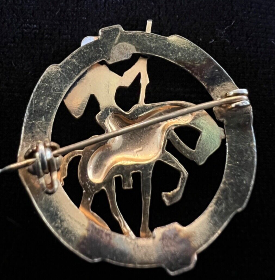Vintage Crusader Pin~Brooch w/ Horse! Knights Templar Sword Shield ...