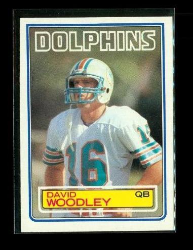 Vintage 1983 TOPPS Football Trading Card #323 DAVID WOODLEY Miami ...