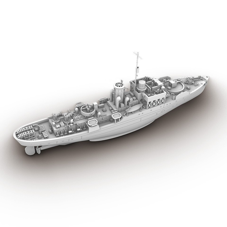 RHWS200005S 1/200 Military Model Kit France Flower class frigate Aconit ...