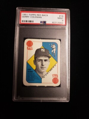 1951 #18 Gerry Coleman Topps Red Back PSA 9 MINT | eBay