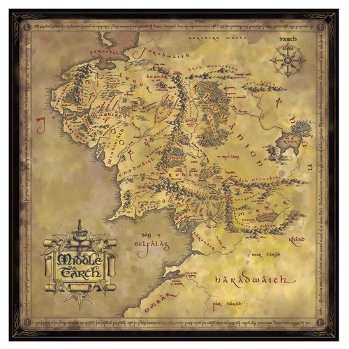 Lord Of Le Rings Middle Earth Map Puzzle 1000 Pcs Noble Collections ...