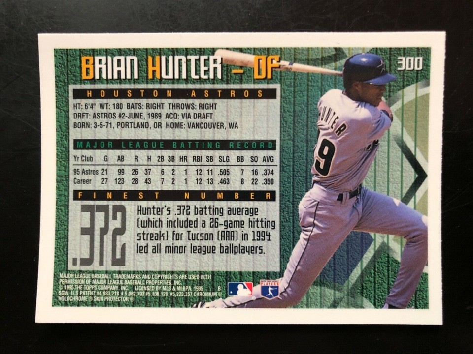 1995 Topps Finest #300 Astros Brian Hunter Baseball Card | eBay