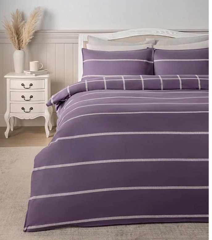 New Stacey Solomon Duvet Bedding Set- KING Size- Purple Brushed Cotton ...