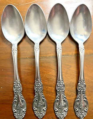 4 Vintage SPRINGTIME Stainless Tablespoons Flatware 7 1/2" JAPAN 1960's ...