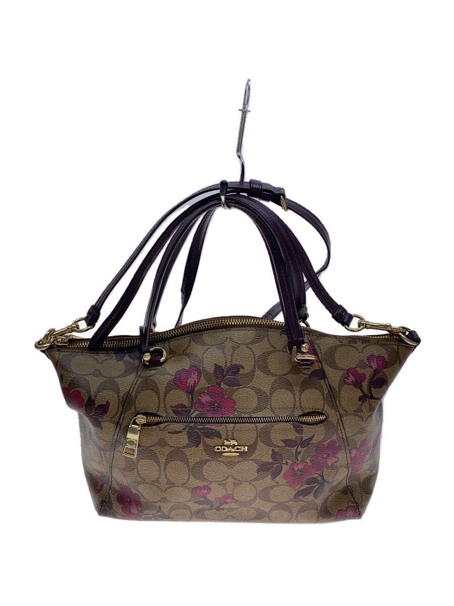COACH F83628 Handbag Signature Floral Shoulder Bag Beige COACH F83628 Handbag Signature Floral Shoulder Bag Beige