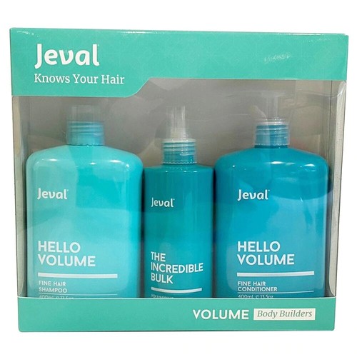 Jeval Hello Volume Fine Hair Trio Pack Shampoo 400ml Conditioner 400ml ...