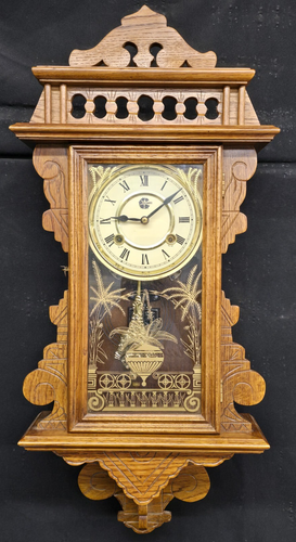 NICE Clean Working Westminster Gingerbread Key Wind Pendulum Wall Clock ...