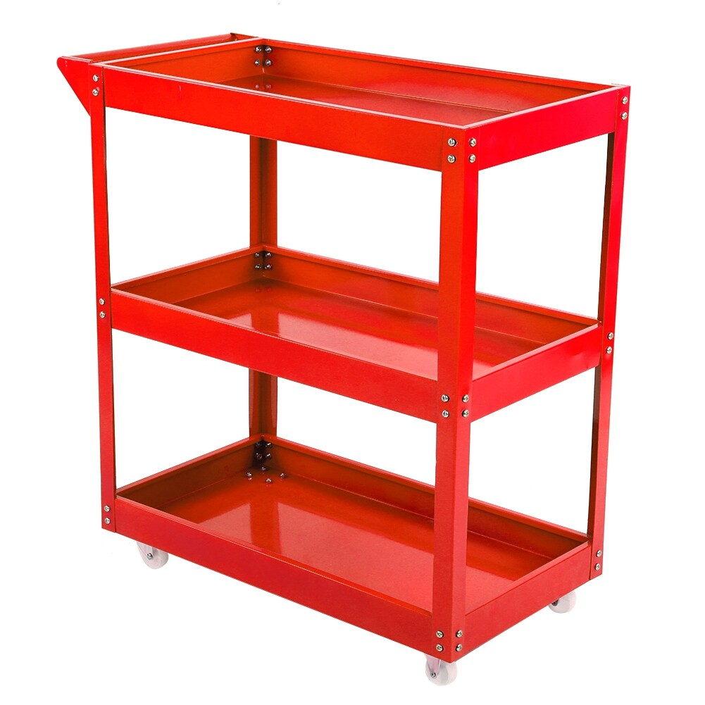 3-Tier Tool Trolley Workshop Cart Rolling Steel Parts Storage Handyman ...