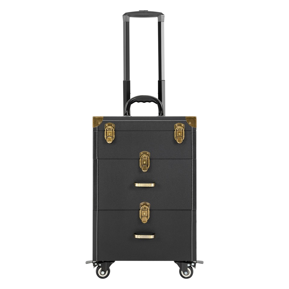 Nail Desk Travel Train Case Rolling Manicure Table Cosmetic Trolley ...