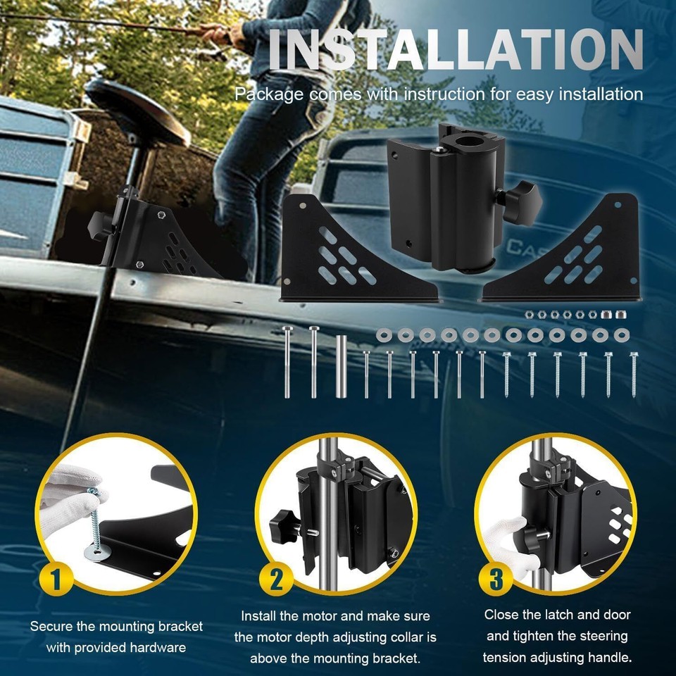 Universal Trolling Motor Deck Mount Bracket for Newport Vessels Pontoon ...