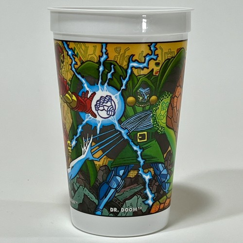 VTG 90s Marvel Action Hour #4 Super Hero Cup KMart Iron Man Dr. Doom ...