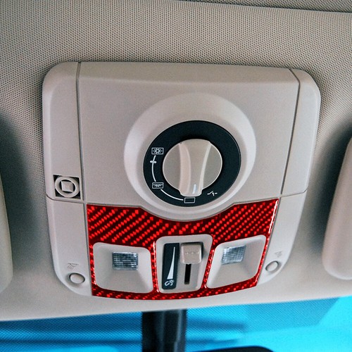 1pcs Red Carbon Fiber Reading Lamp Panel Sticker Trim For Cadillac CTS ...