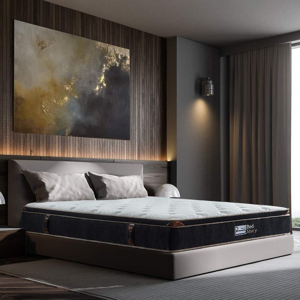 BedStory 12 Inch Gel Infused Memory Foam Hybrid Mattress Pocket Coil ...