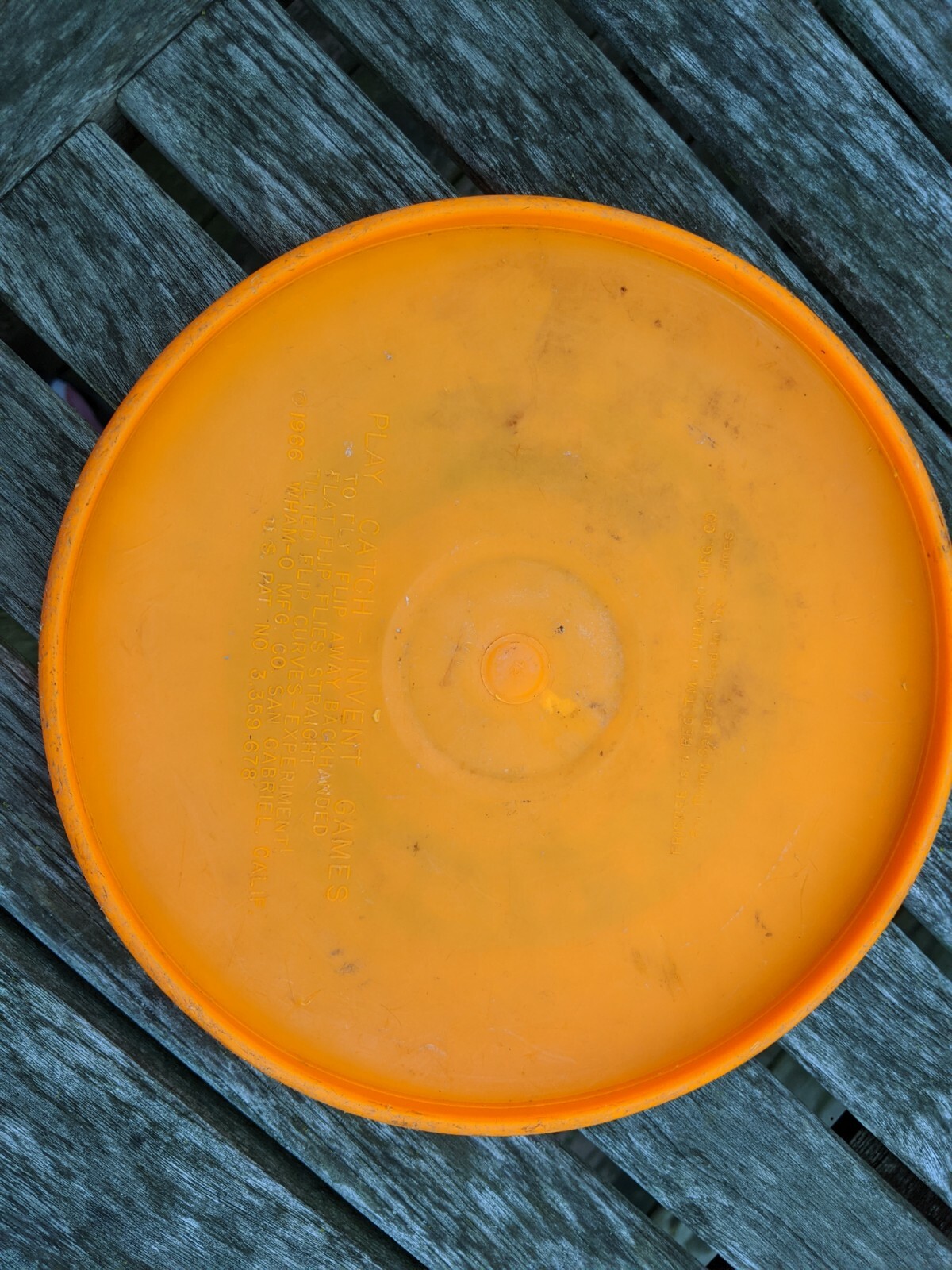 Original 1966 WHAM-O 9" Neon Orange Frisbee #12, Made in San Gabriel ...