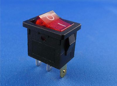 Inbuilt Rocker switch 19 x 13 mm, red rocker switch lit, black | eBay