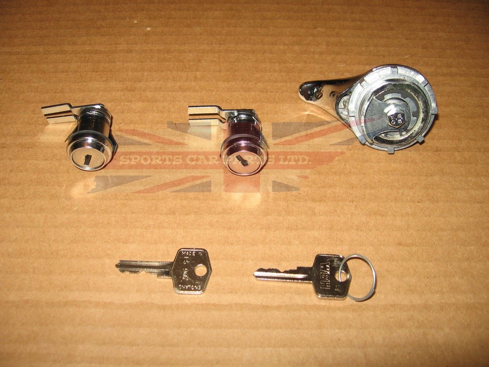 New Door & Trunk Lock Set w Keys MGB 1965-1980 Matched Key Locks W ...