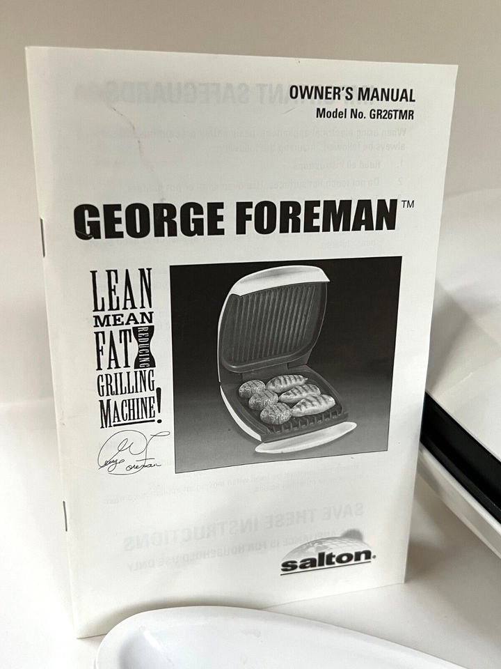 SALTON Large GEORGE FOREMAN LEAN MEAN FAT GRILLING MACHINE #GR26TMR ...