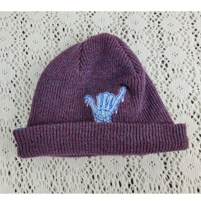 NEFF Skeleton Hand Winter Knit Beanie Hat Purple Blue Heather | eBay