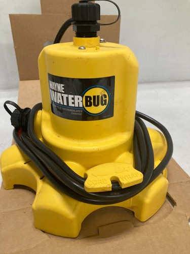 Wayne Water Bug Submersible Utility Pump, 0.16hp Indoor/Outdoor Water ...