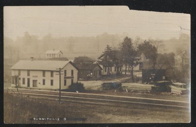 RP Postcard EARLY 1900's SUMMITVILLE OHIO/OH RAILROAD TRAIN DEPOT ...