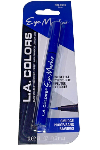 LA Colors Blue Eye Marker Smudge Proof Slim Felt Tip Liquid Eyeliner ...