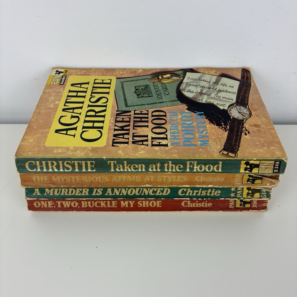 Agatha Christie x4 1950s 1960s PAN Vintage Paperback Books Bundle Job ...