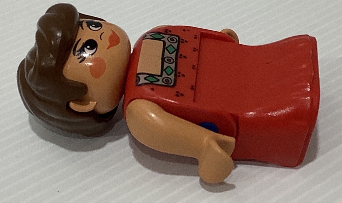 Lego Duplo Figure Female Lady Red Dress Blush Ponytail Theatre Genuine ...