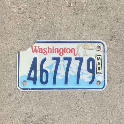 1987 1993 Washington Motorcycle License Plate 467779 Repeat 777 Auto ...