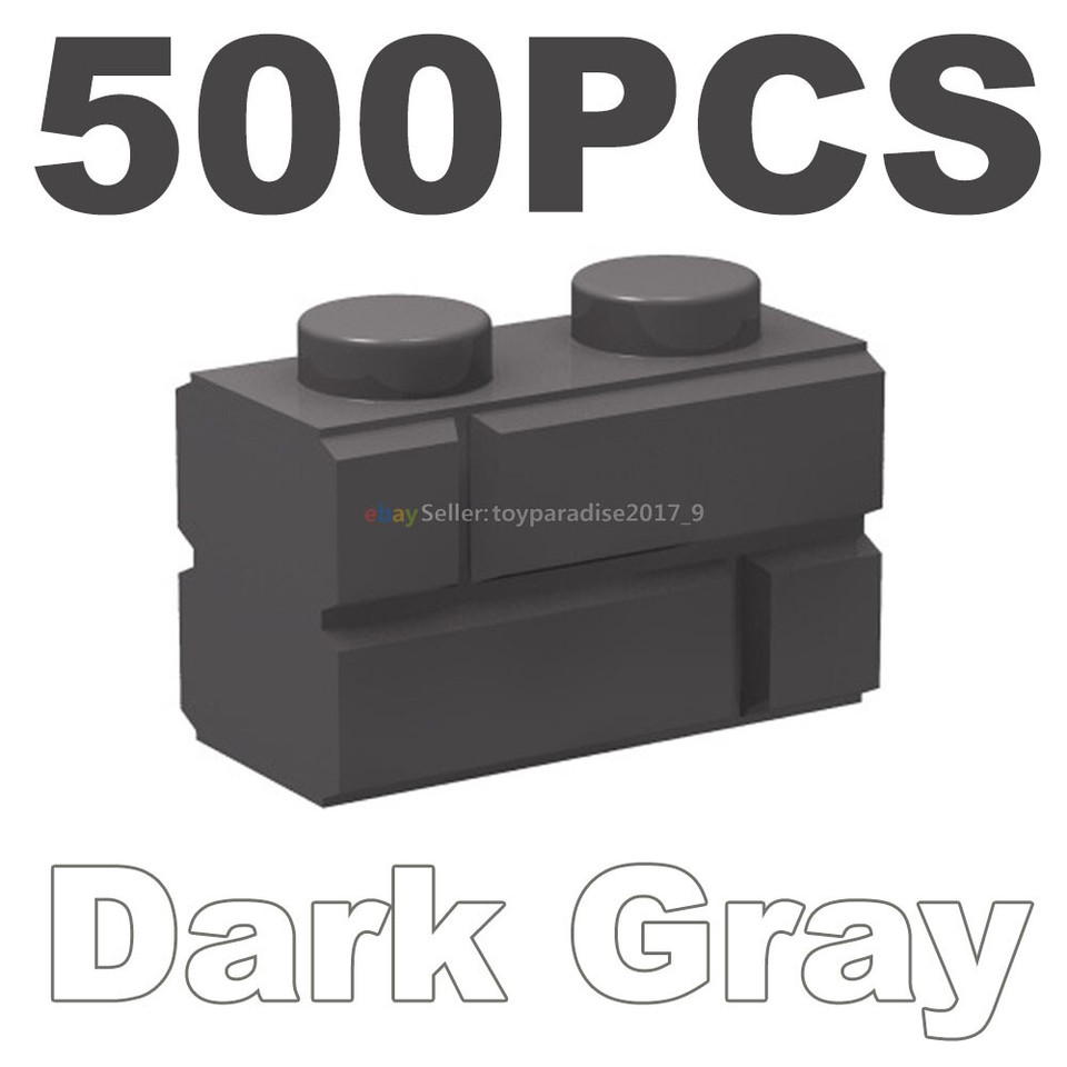 500X Light Bluish Gray Brick 1x2 w/ Embossed Bricks / Masonry Profile ...