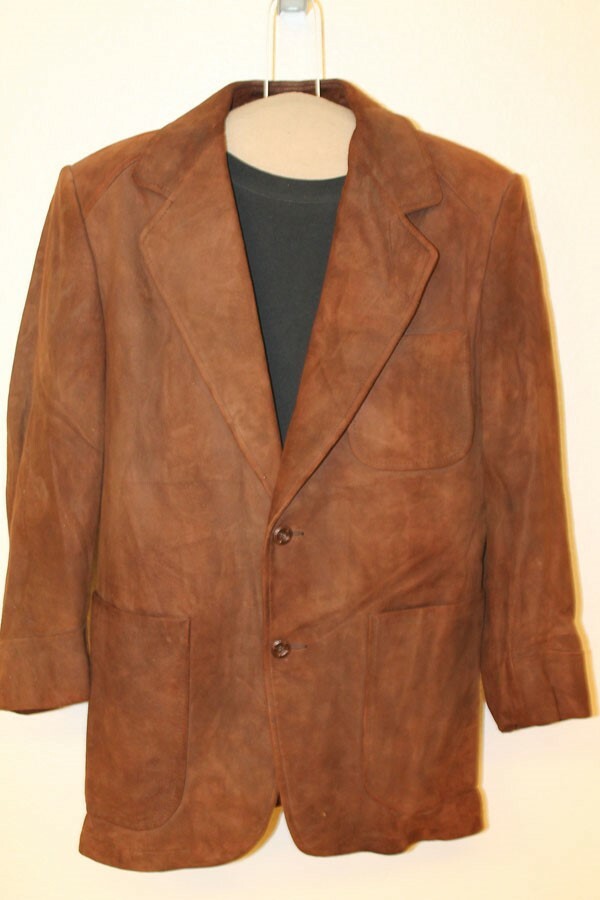 MENS ROBERT LEWIS VINTAGE PECAN BROWN LEATHER/SUEDE BLAZER/SPORTS ...