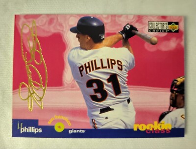 1995 Upper Deck Choice JR PHILLIPS GOLD SIGNATURE Rookie Baseball Card ...
