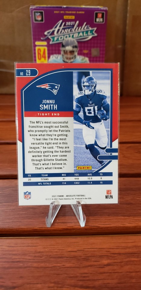 2021 Panini Absolute Football Jonnu Smith - New England Patriots - Card ...