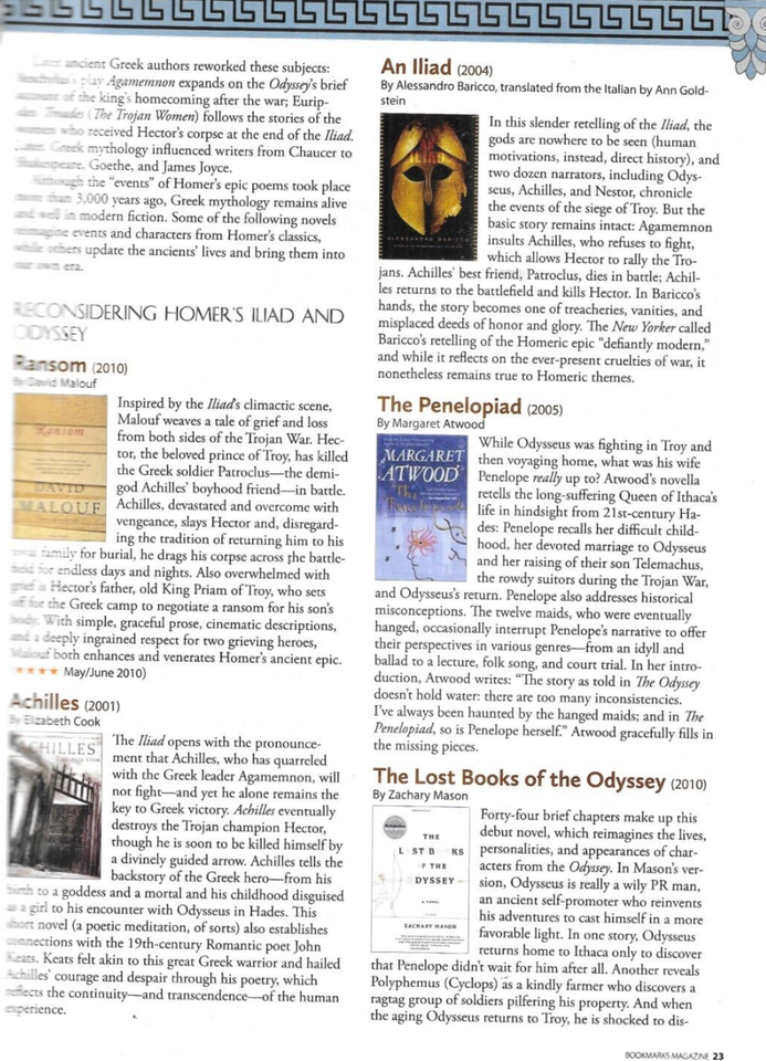 Bookmarks Magazine Ancient Greece Stories and Legacies Contemporary ...