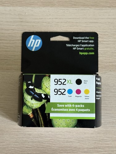 Brand New Genuine HP 952XL Black & 952 Color Ink Combo Pack of 4 Exp ...